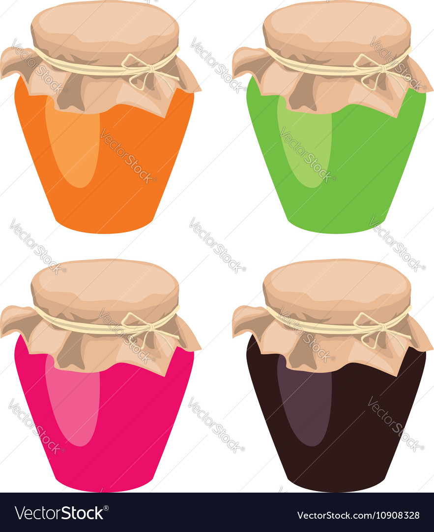 Jam jars Royalty Free Vector Image - VectorStock