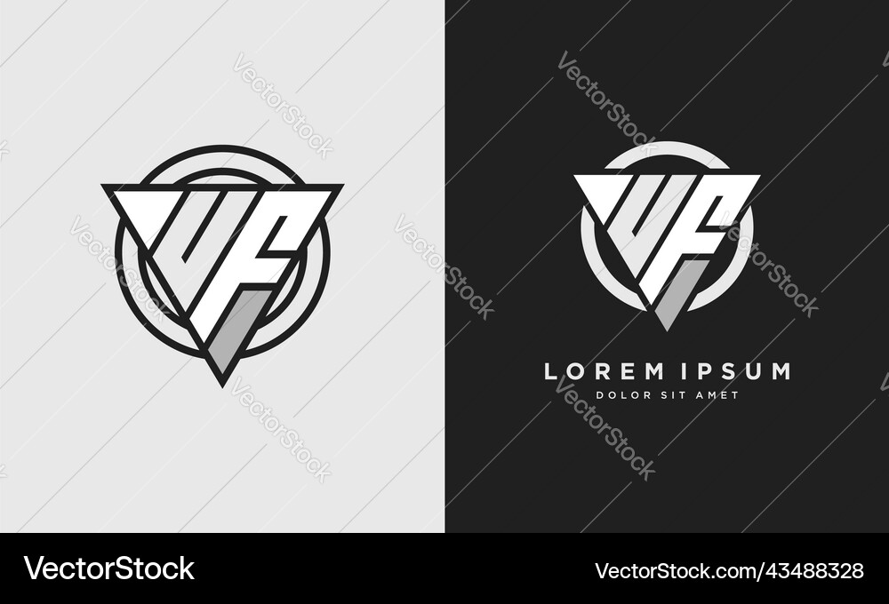 Letter uf triangle logo icon modern stylish Vector Image