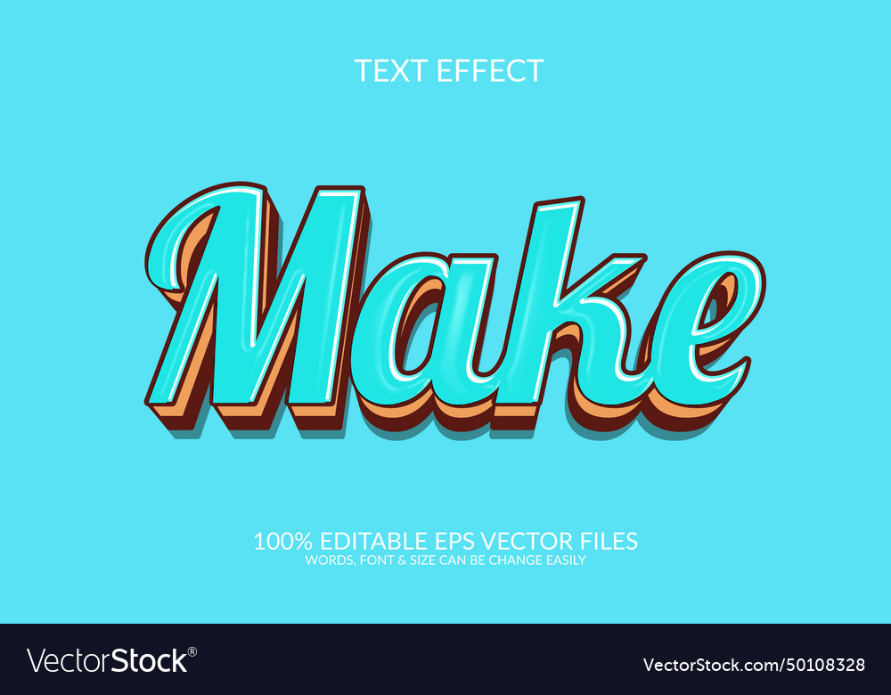Make fully editable text effect Royalty Free Vector Image