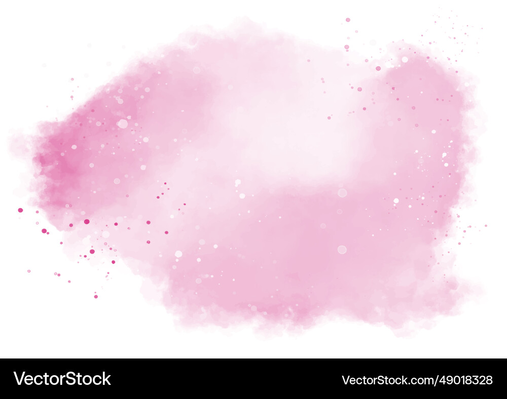 Pastel pink hand painted watercolour splatter Vector Image