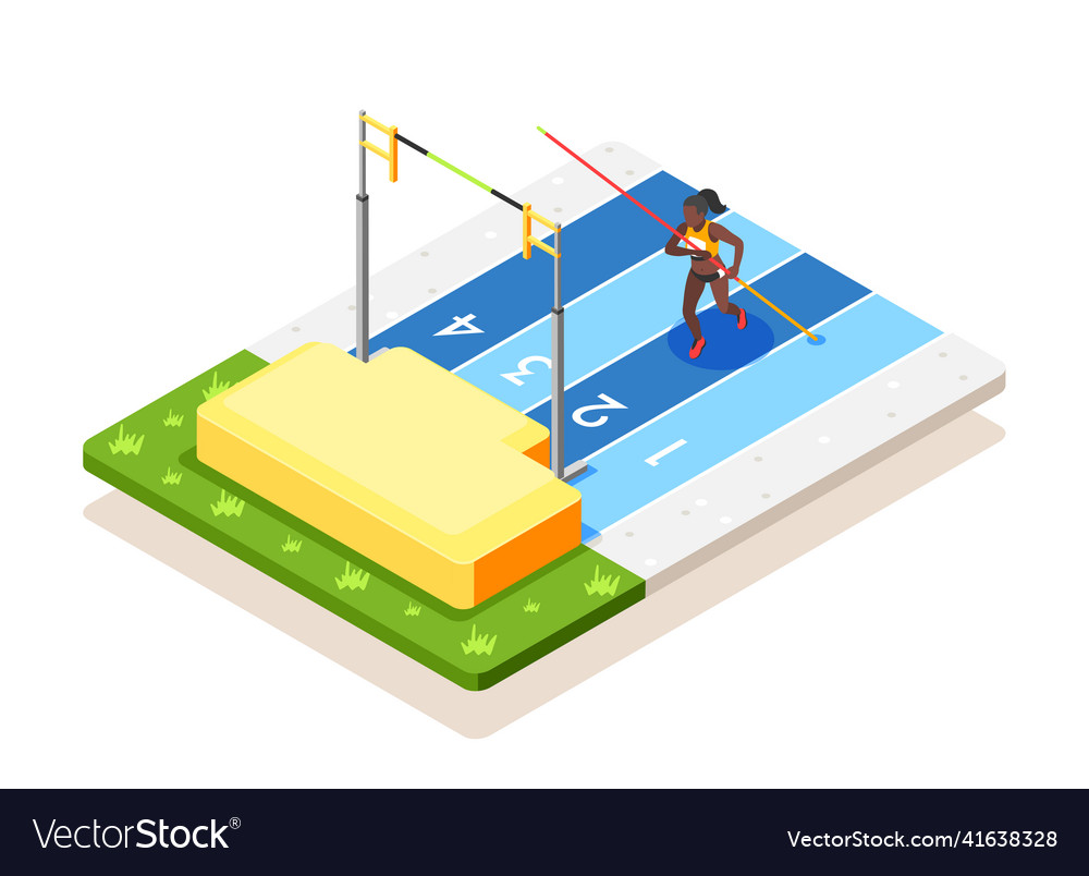 Pole jumping composition Royalty Free Vector Image