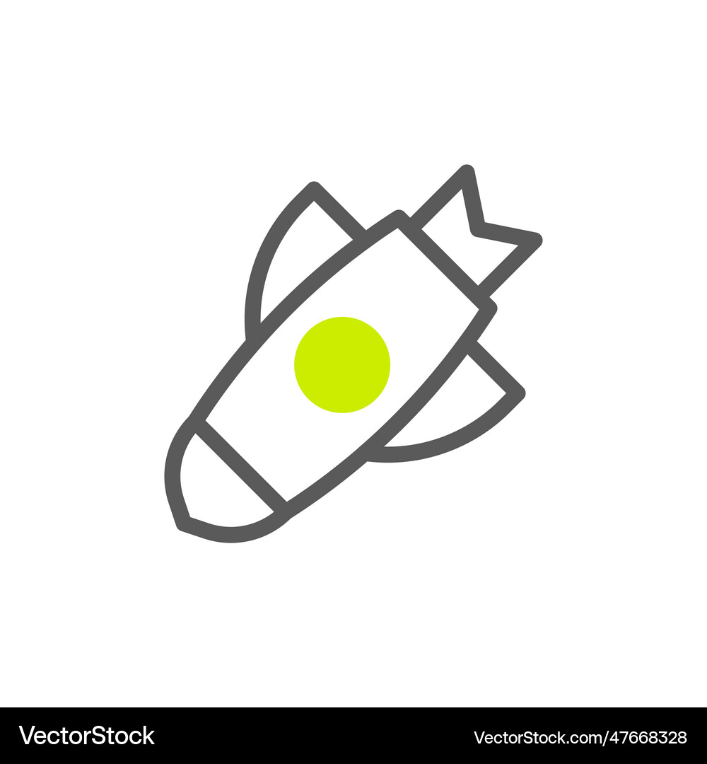 Rocket icon duotone grey vibrant colour military Vector Image
