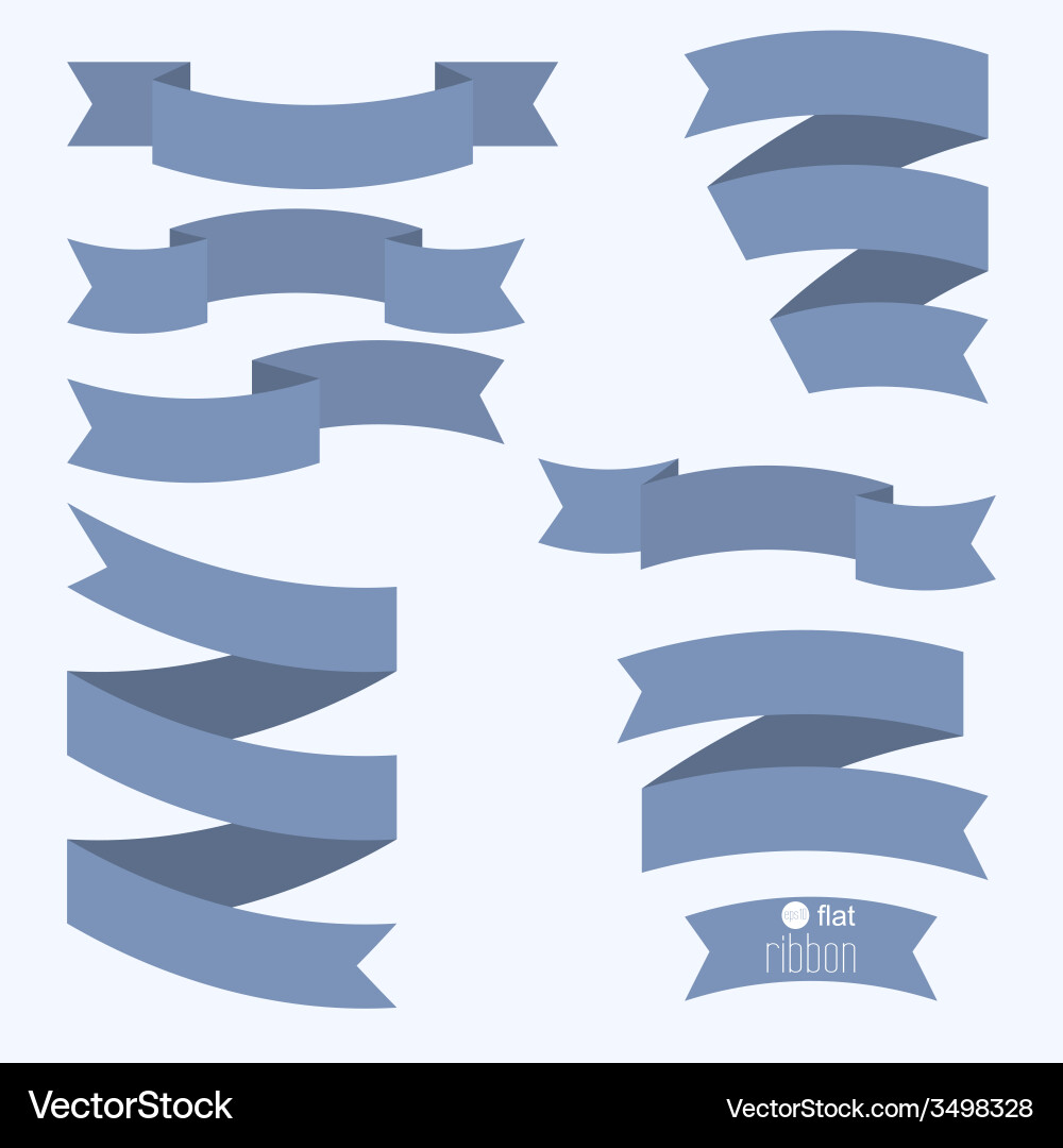 Set of blue ribbons for different designs Vector Image