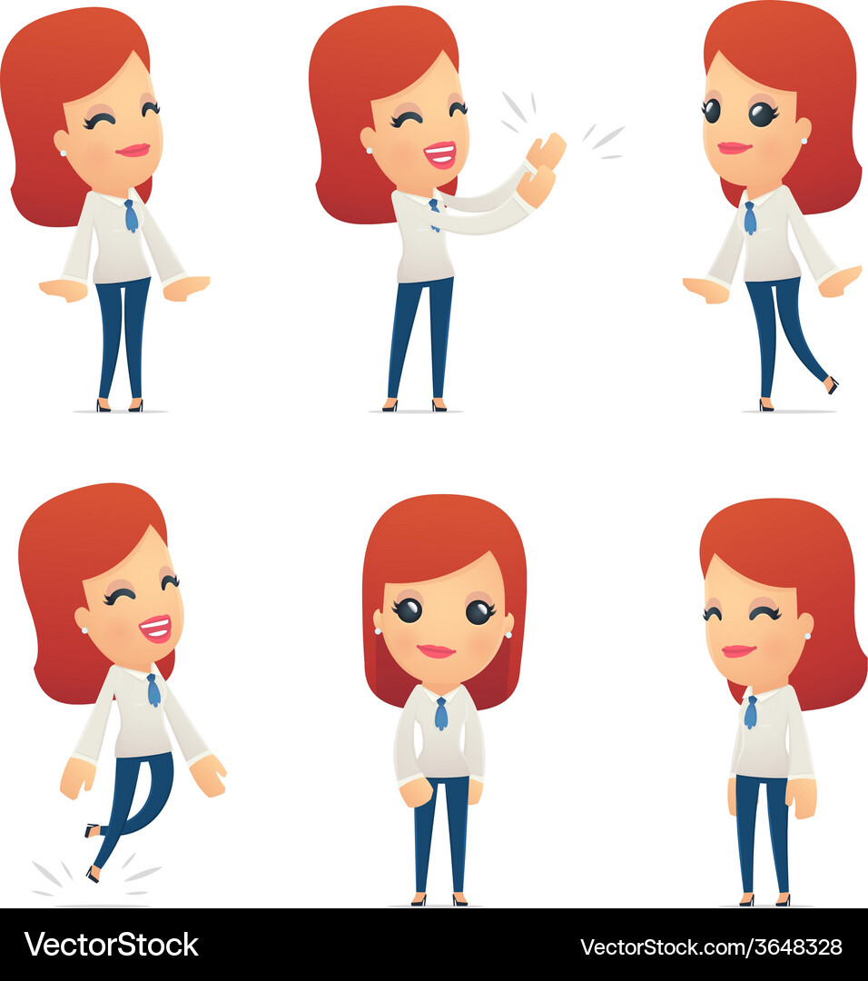 Set of reception character in different poses Vector Image