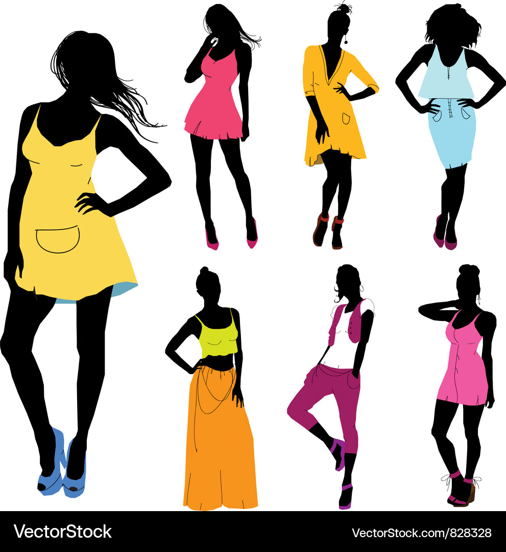 Set various model Royalty Free Vector Image - VectorStock