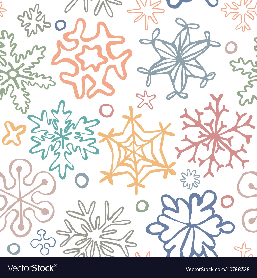 Snowflakes seamless pattern Royalty Free Vector Image