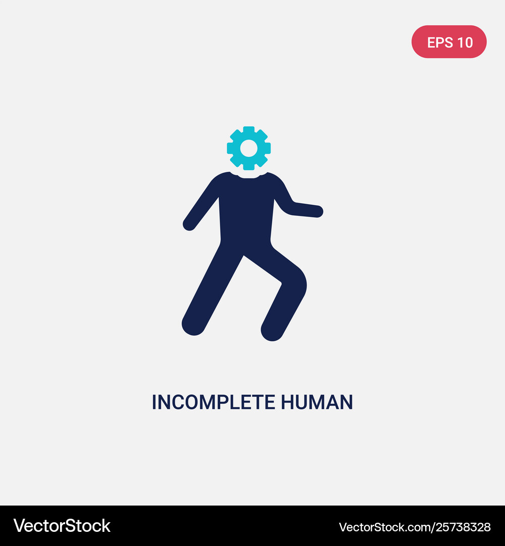 Two color incomplete human icon from feelings Vector Image