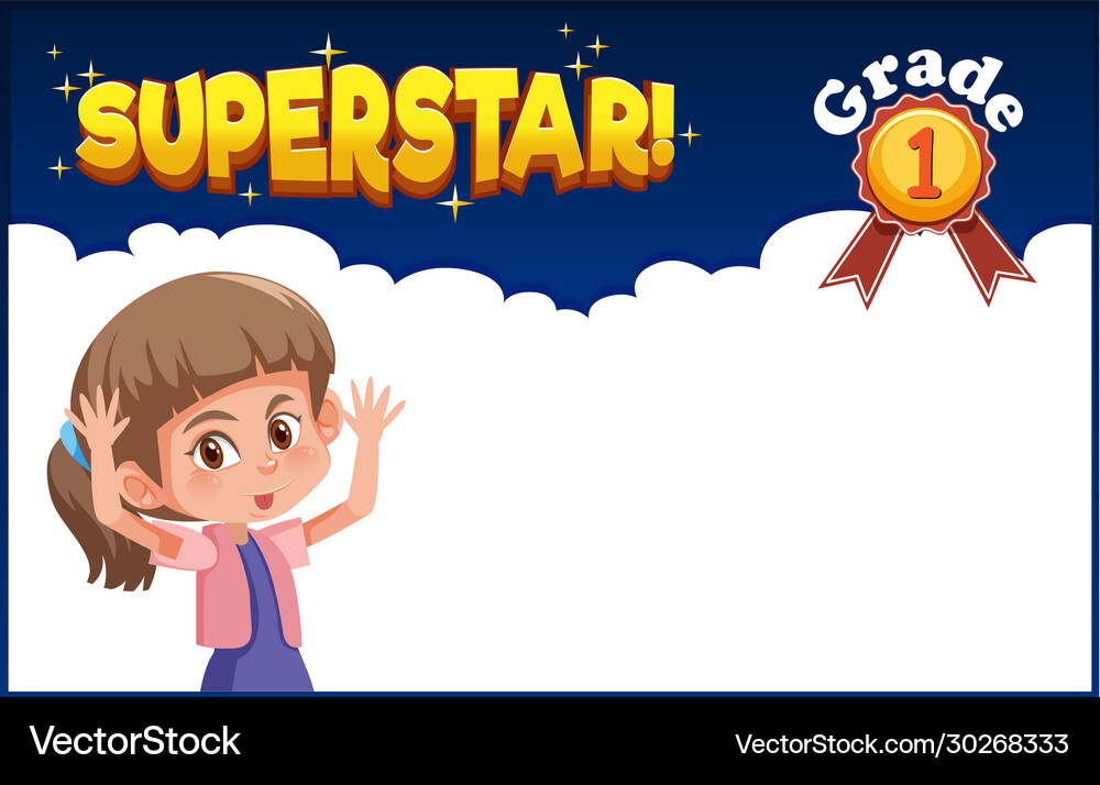 Background template design with happy girl Vector Image