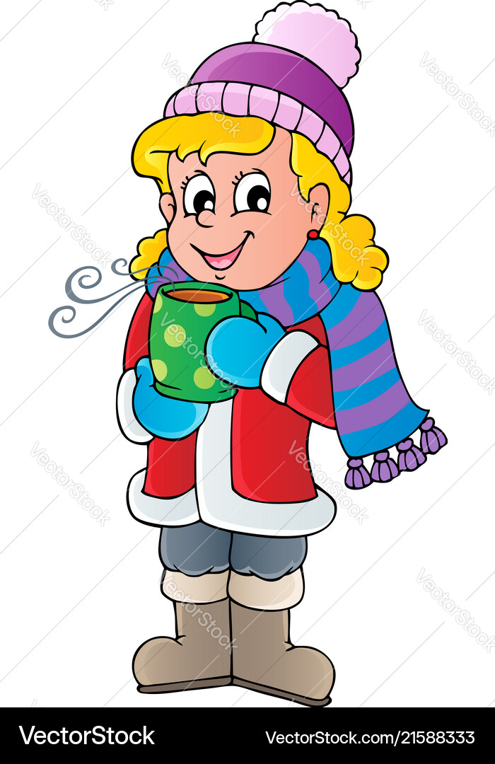 Cute Winter Child Cartoon Royalty Free Vector Image