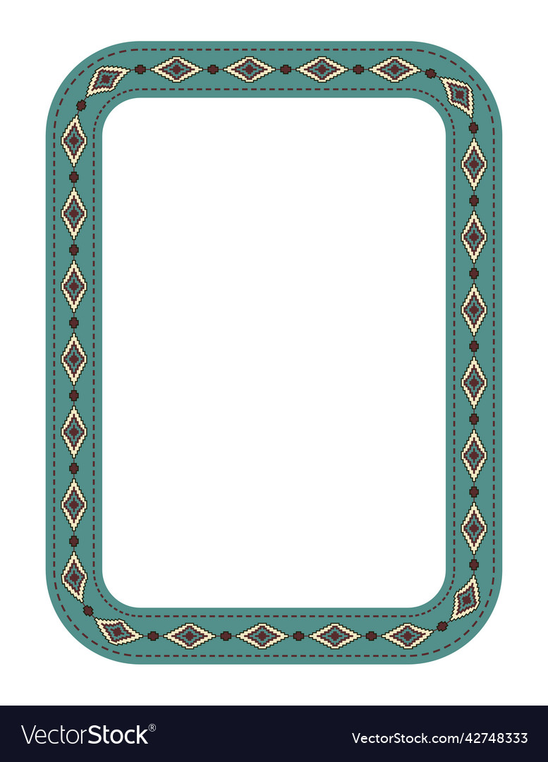 Ethnic decorative frame rectangular border Vector Image