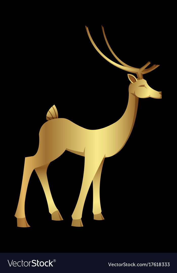 Golden deer Royalty Free Vector Image - VectorStock