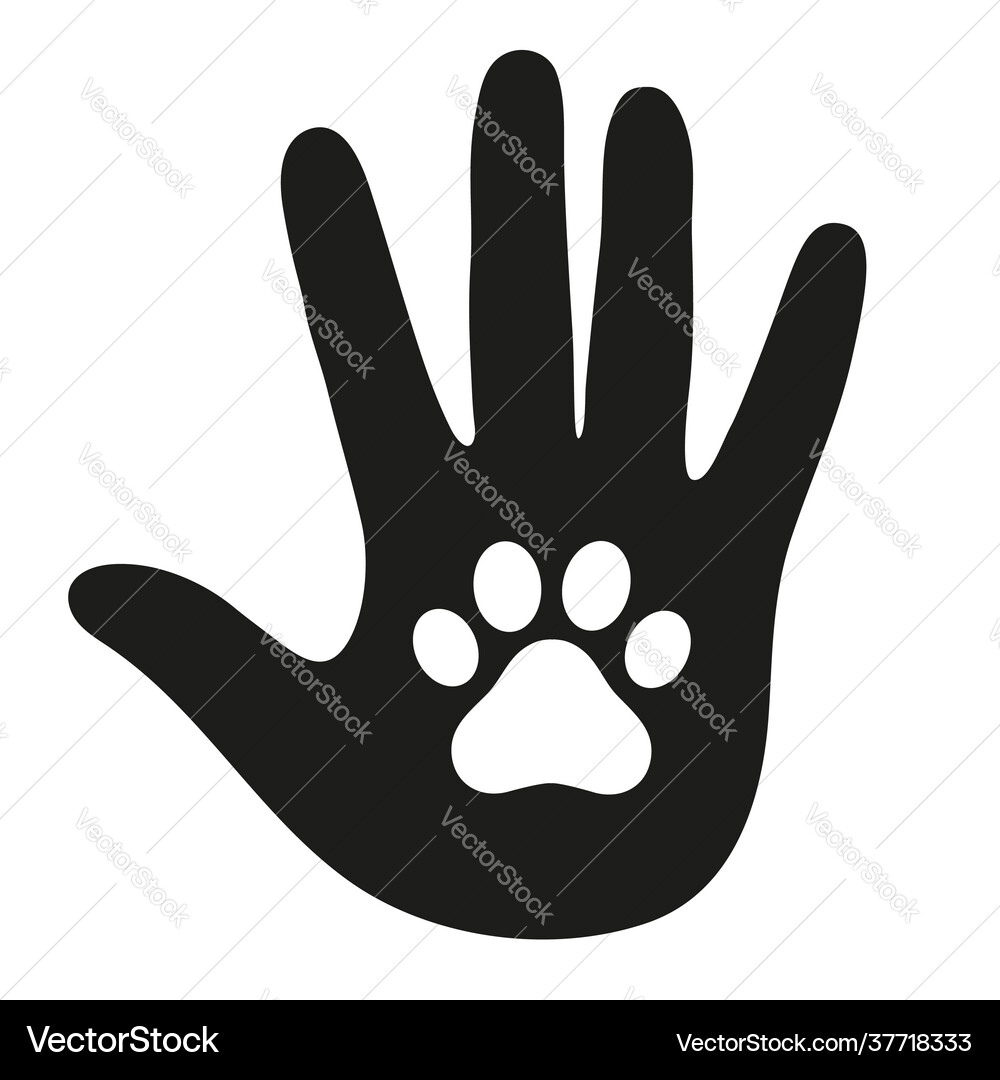 Hand a man with dogs paw Royalty Free Vector Image