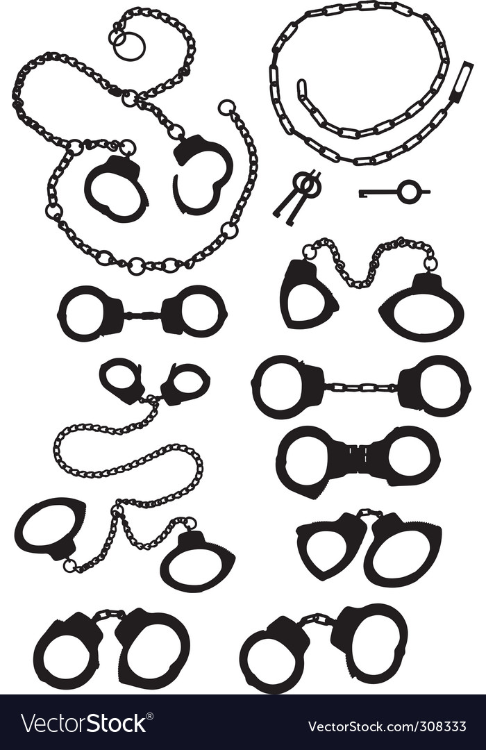 Handcuff collection Royalty Free Vector Image - VectorStock