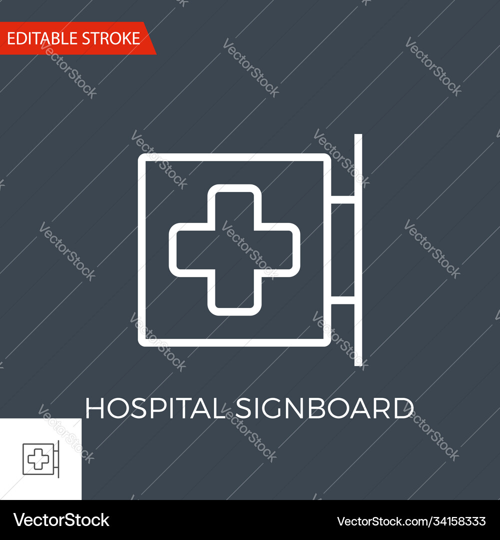 Hospital signboard icon Royalty Free Vector Image