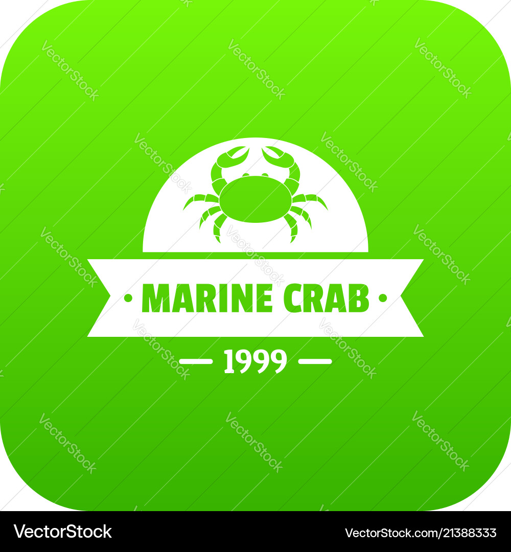 Marine crab icon green Royalty Free Vector Image