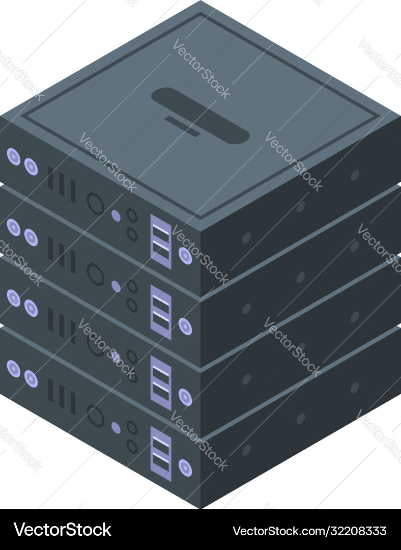 Server rack storage icon isometric style Vector Image