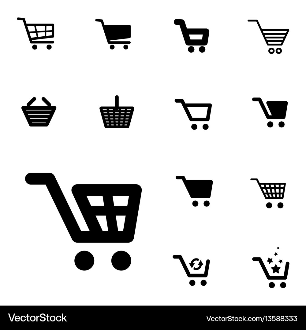 Shopping cart icon set isolated Royalty Free Vector Image