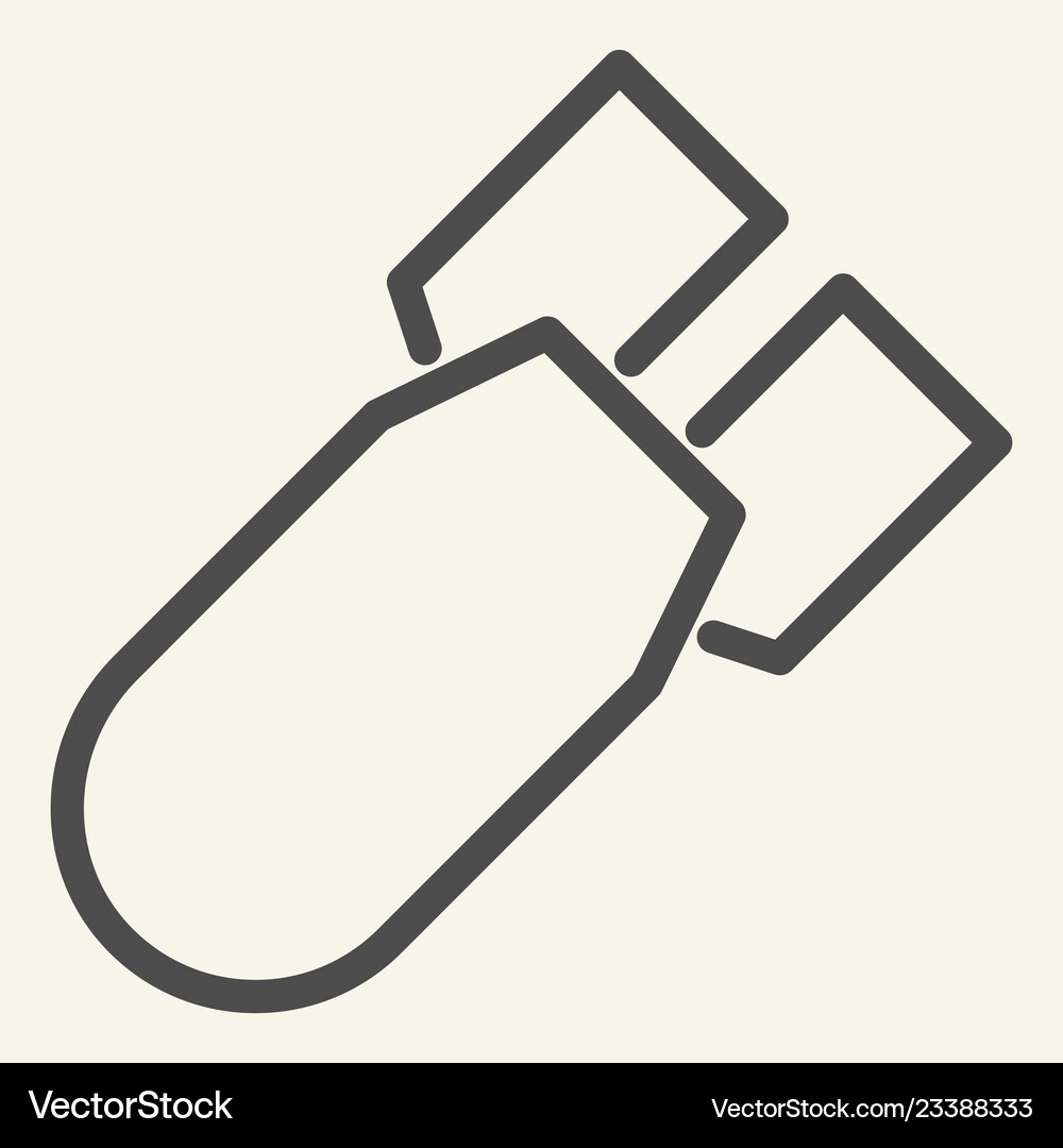 Submarine warhead line icon torpedo Royalty Free Vector