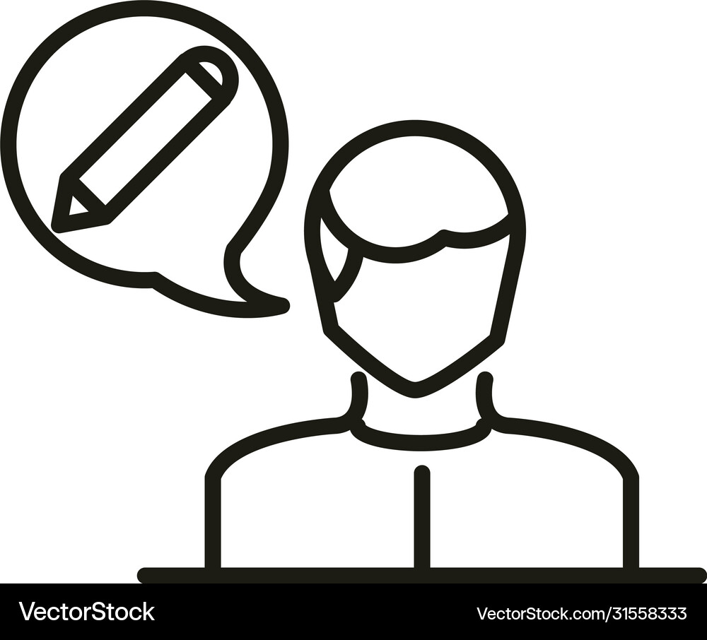 Teacher pencil think online education Royalty Free Vector