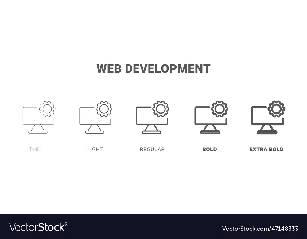 Web development icon thin regular bold and more Vector Image