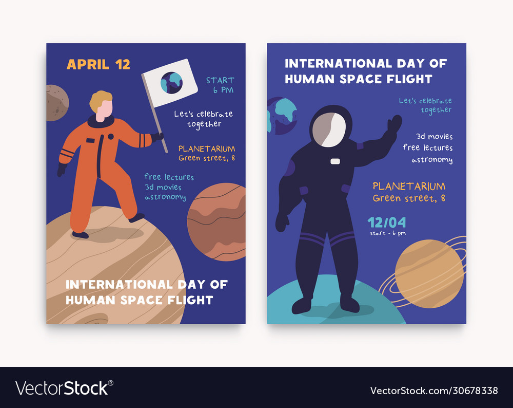 12 april international day human space flight Vector Image