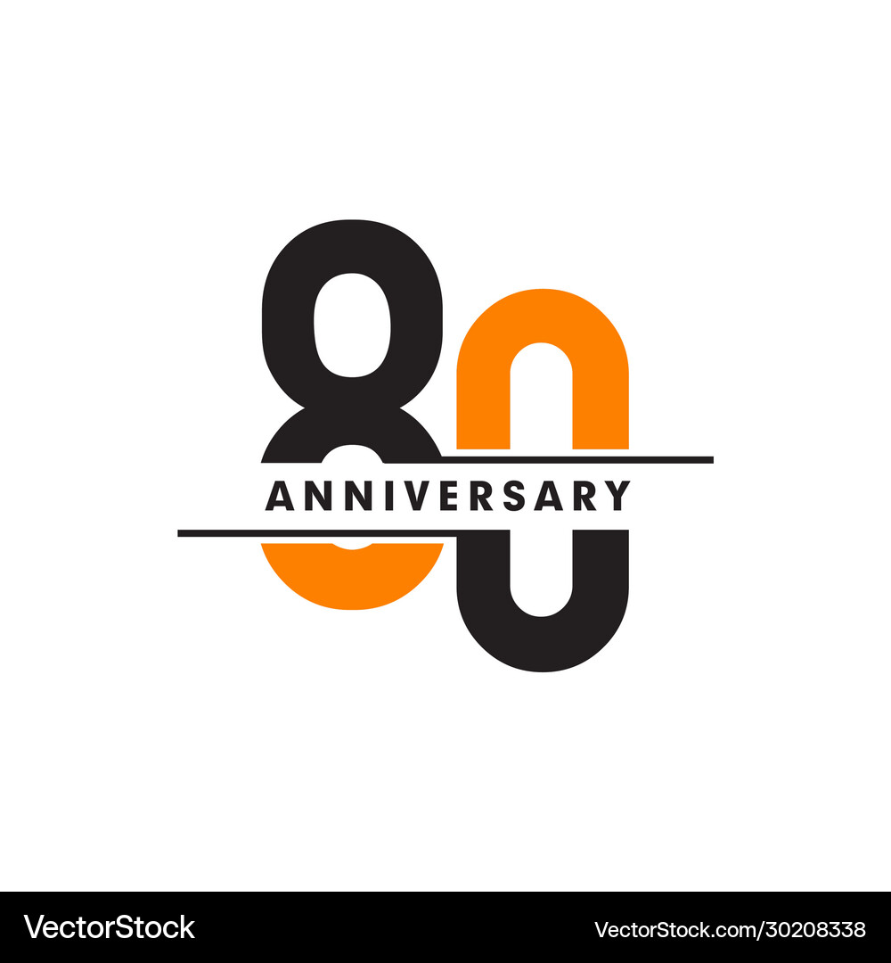 80th celebrating anniversary emblem logo design Vector Image