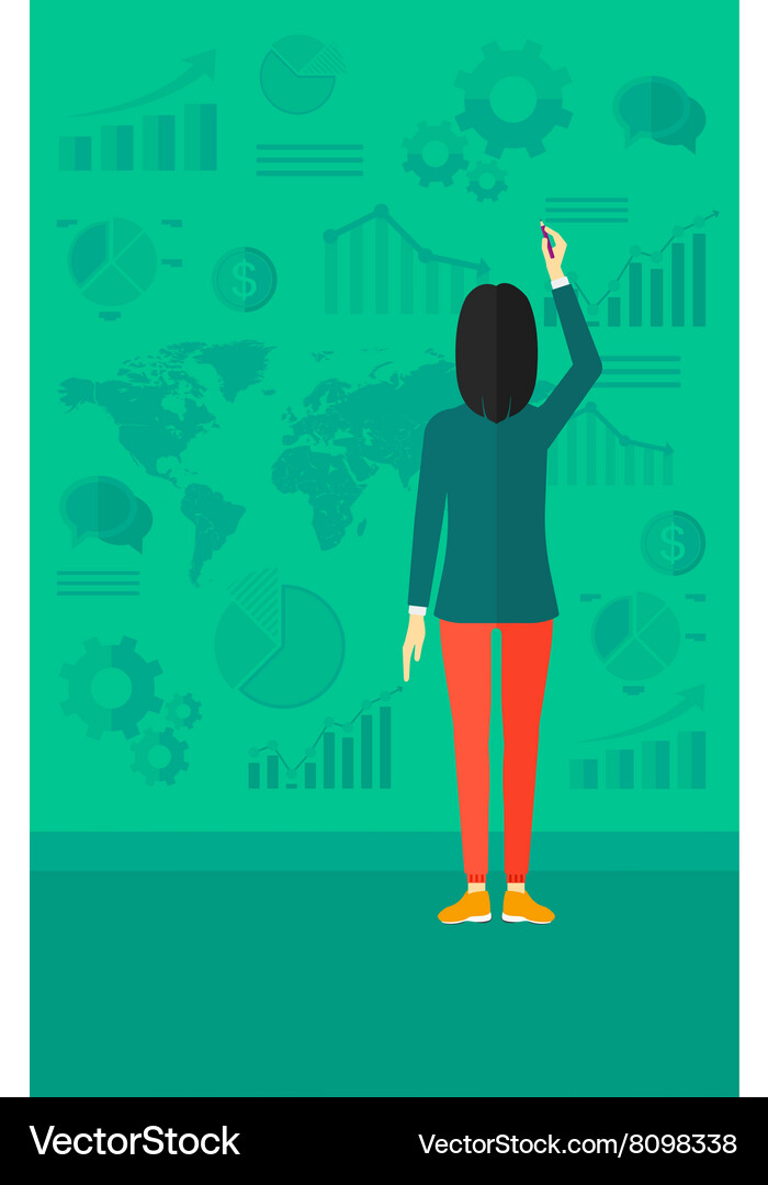 Business woman presenting report Royalty Free Vector Image