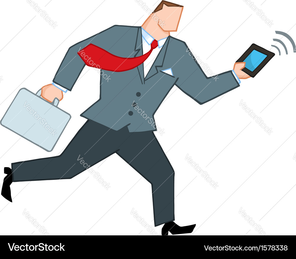 Cartoon businessman running Royalty Free Vector Image