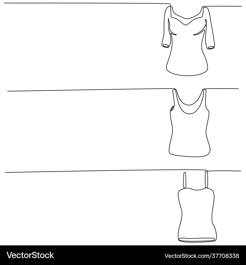 Continuous line drawing ladies t-shirt Royalty Free Vector