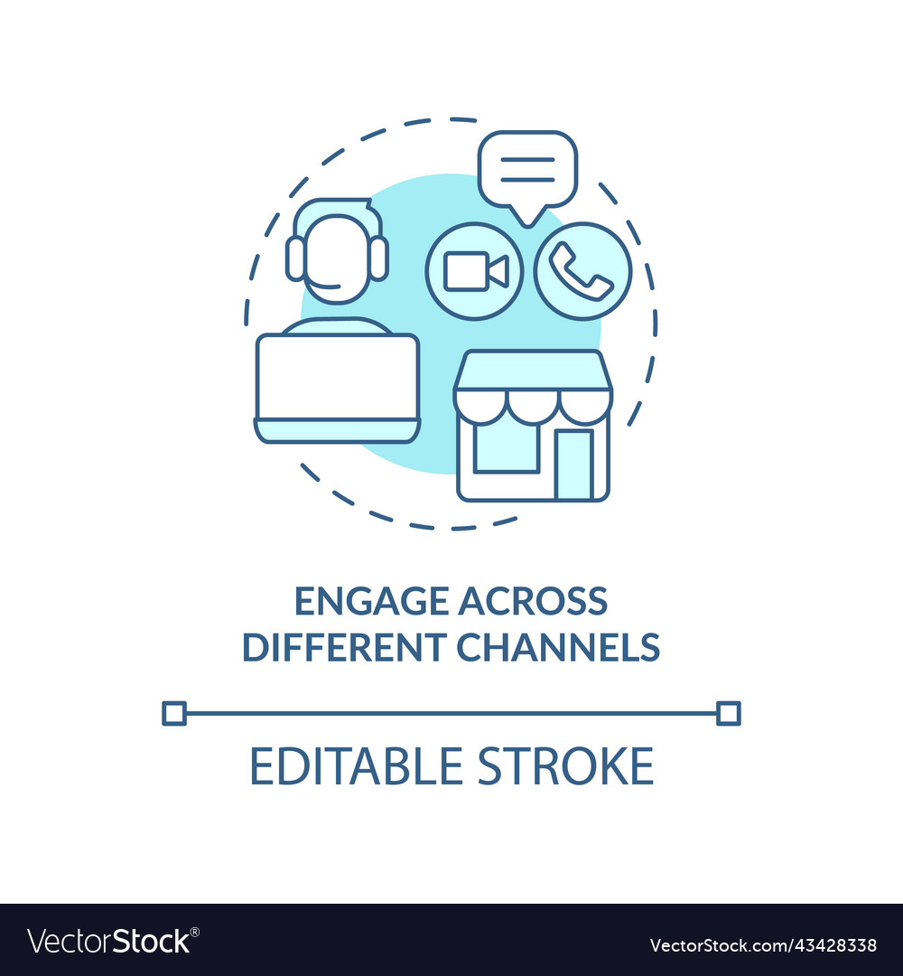 Engage across different channels turquoise Vector Image