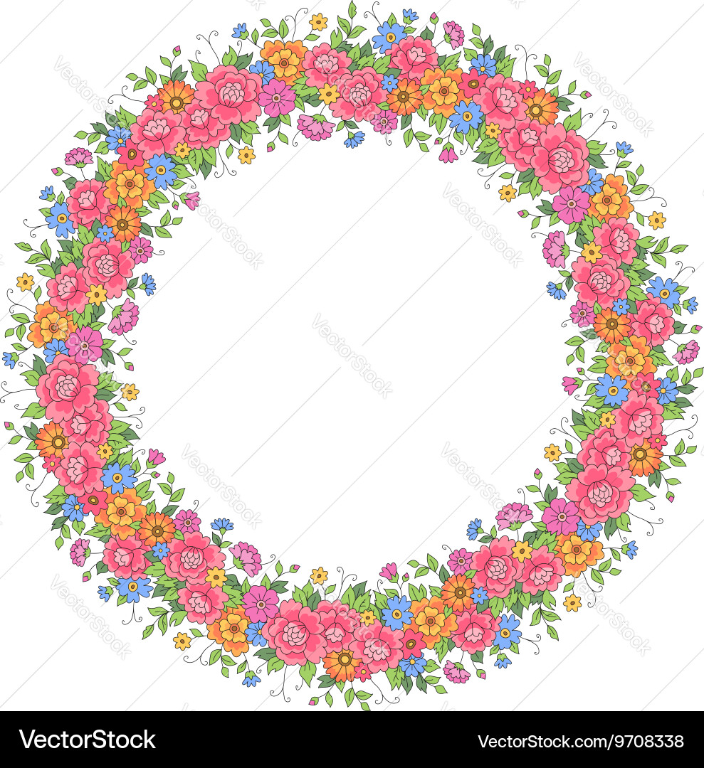 Floral design wreath Royalty Free Vector Image