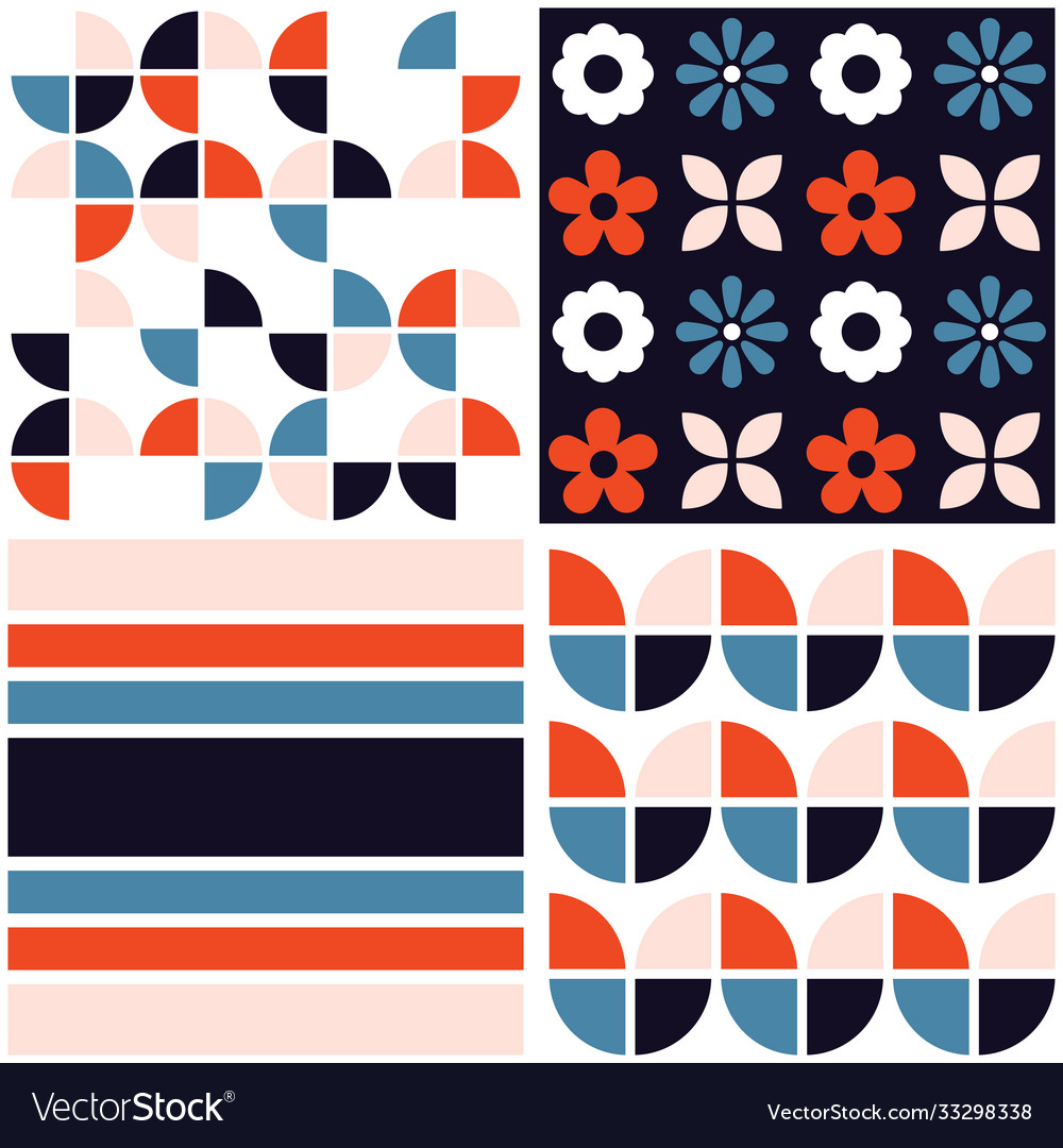 Funky geometric midcentury seamless pattern Vector Image