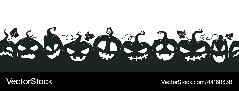Halloween pumpkin characters banner scary squash Vector Image