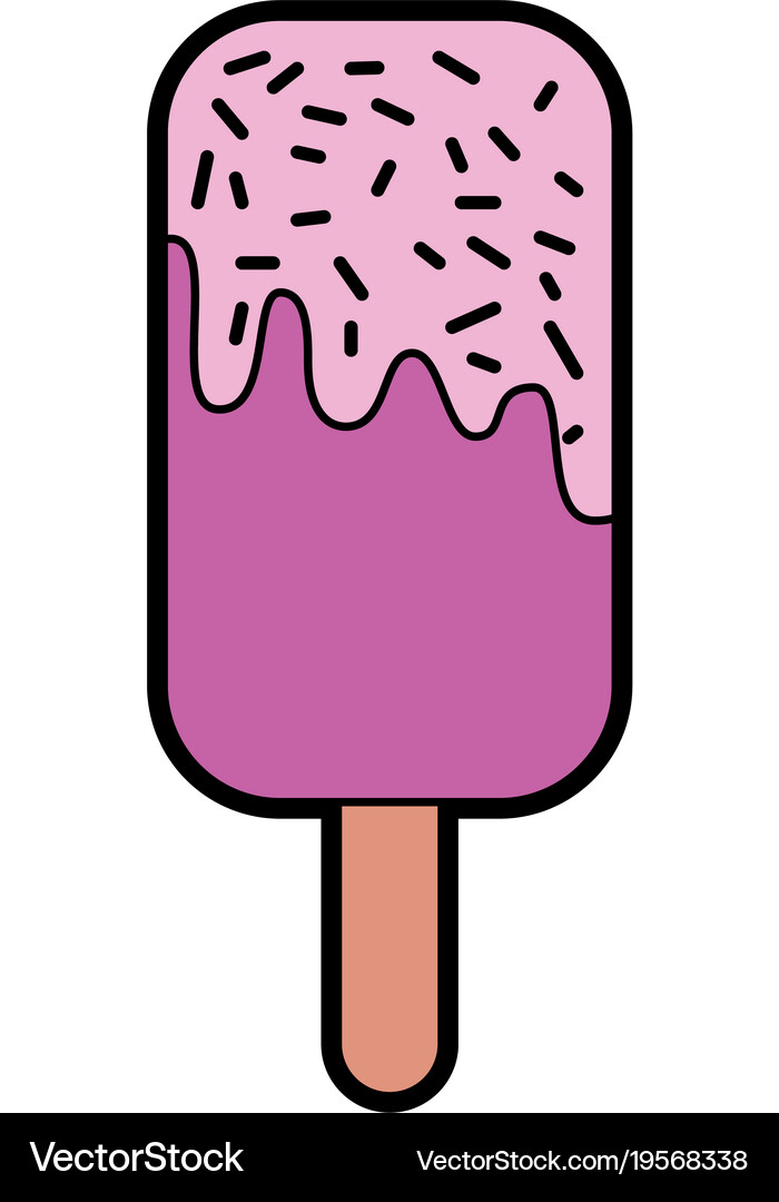 Ice cream stick chips sweet icon Royalty Free Vector Image