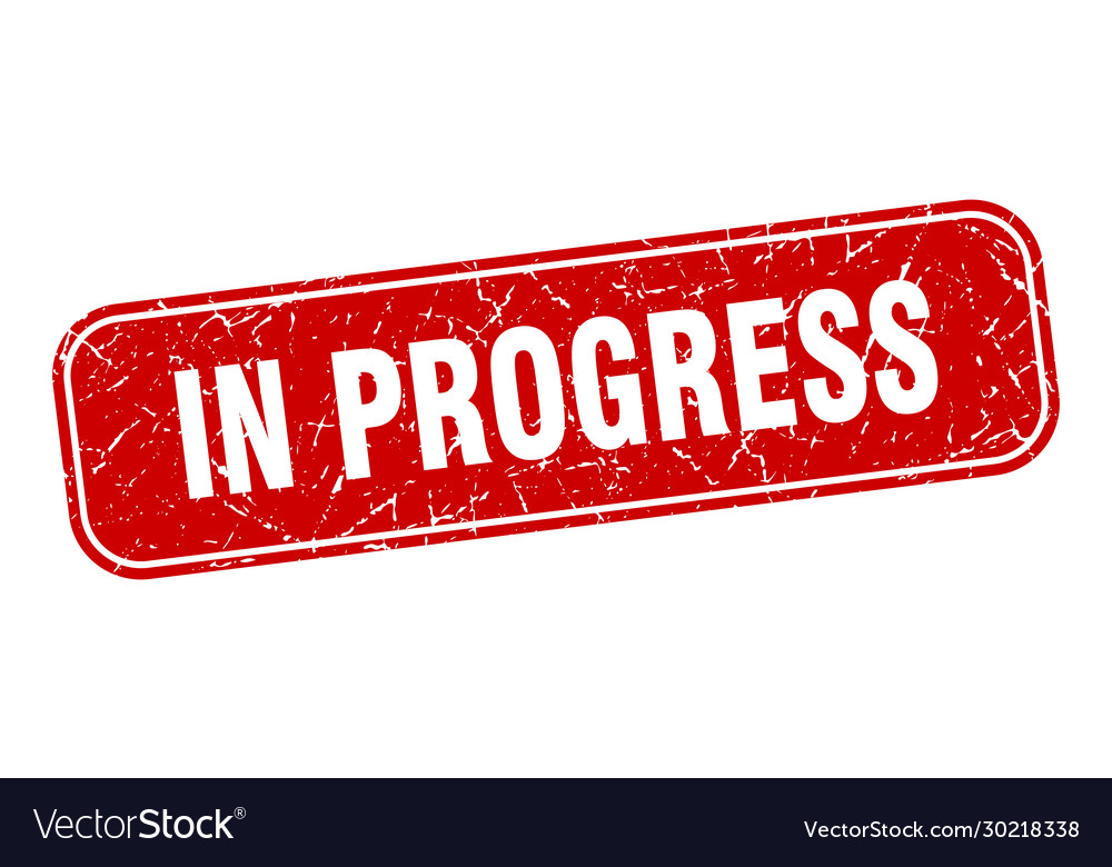 In progress stamp square grungy red Royalty Free Vector