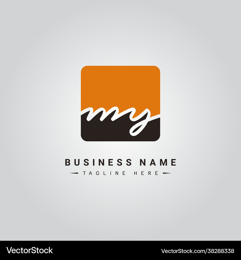 Initial letter my logo - minimal signature Vector Image