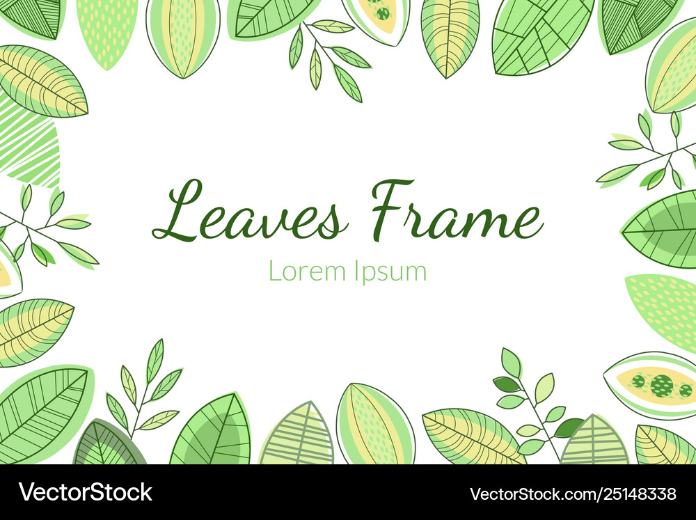 Leaves frame foliage decorative elegant card or Vector Image