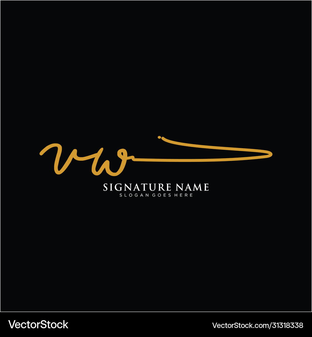 Letter vw signature logo template Royalty Free Vector Image