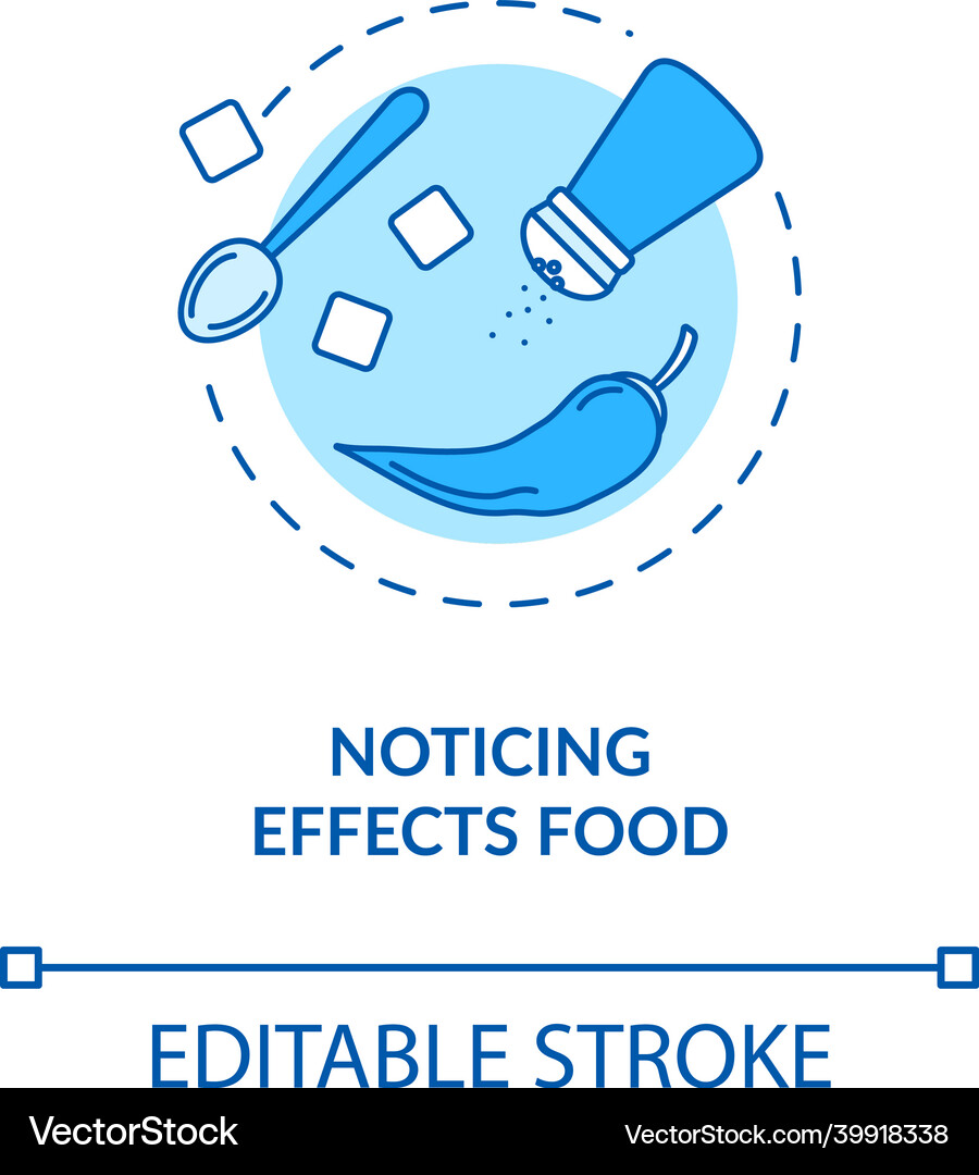 Noticing effects food concept icon conscious Vector Image