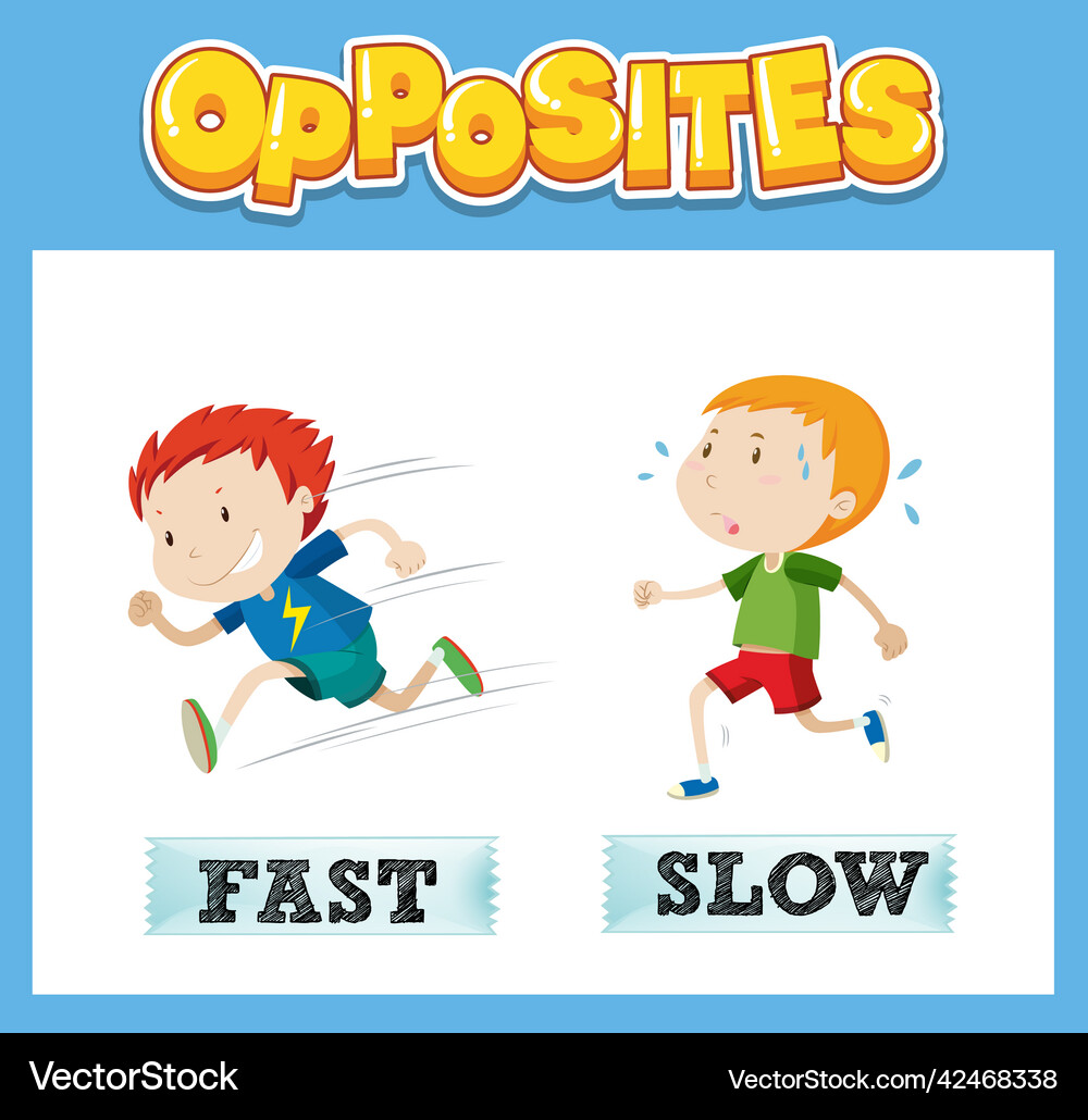 Opposite english words for kids Royalty Free Vector Image