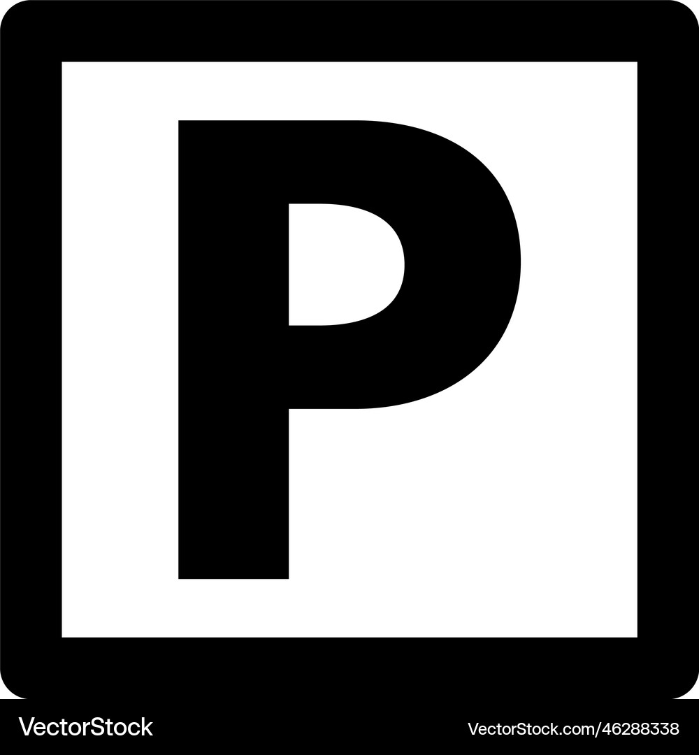Parking icon logo line design isolated on white Vector Image