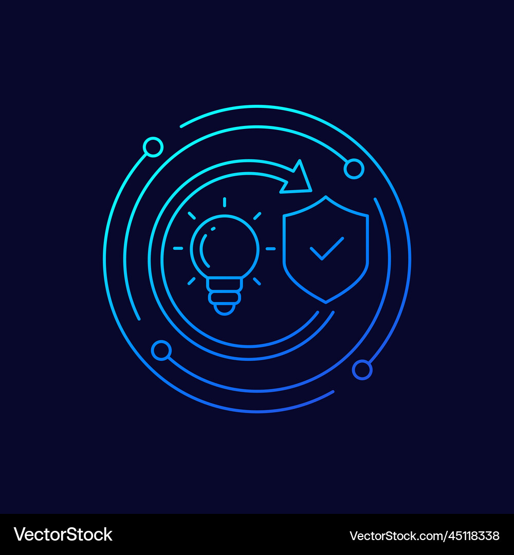 Patent protection protect ideas line icon Vector Image