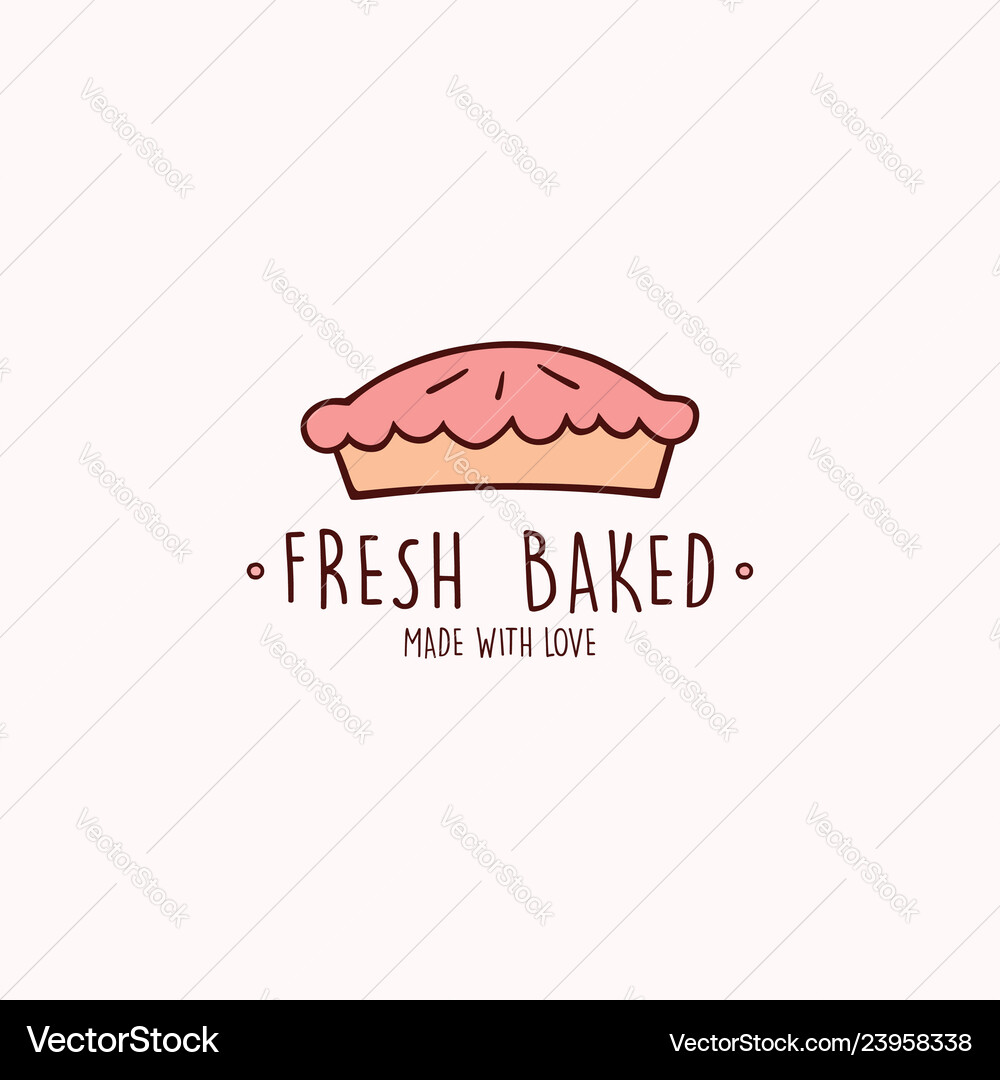 Pie fresh bakery and dessert logo sign template Vector Image