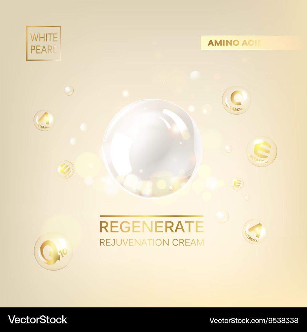 Regenerate cream and vitamin Royalty Free Vector Image