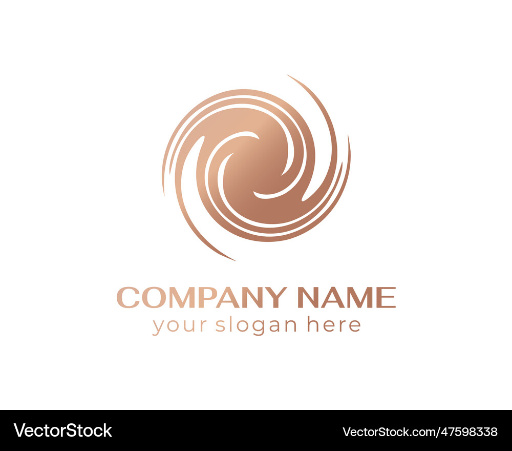 Round spiral logo swirling elegant waves Vector Image