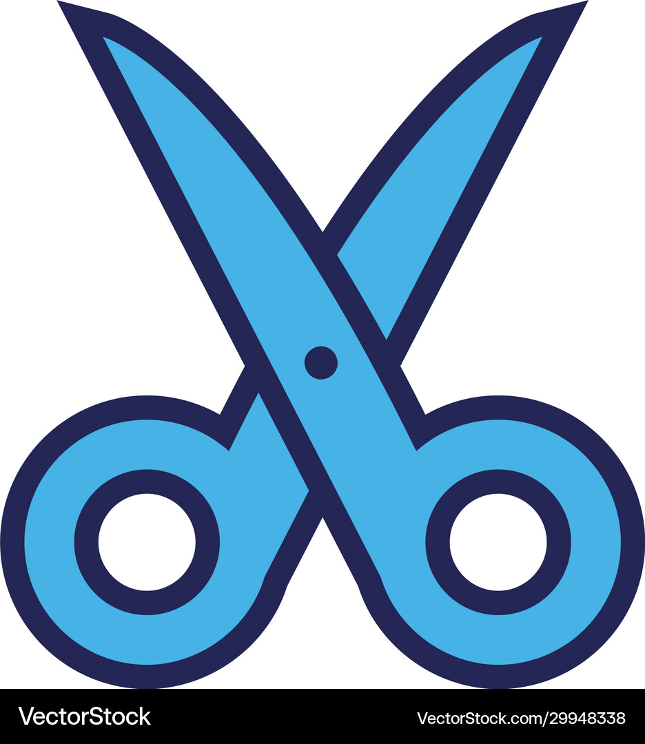 Scissors cut line and fill style icon Royalty Free Vector