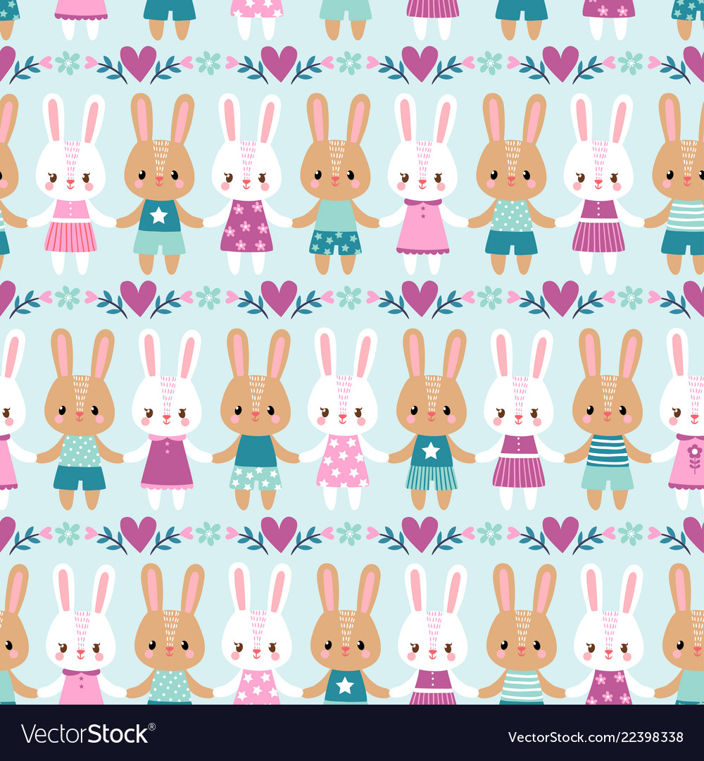 Seamless with rabbits Royalty Free Vector Image