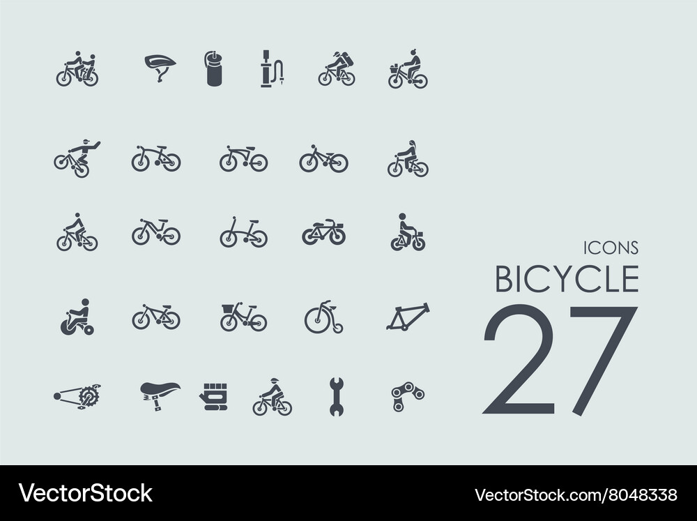 Set of bicycle icons Royalty Free Vector Image