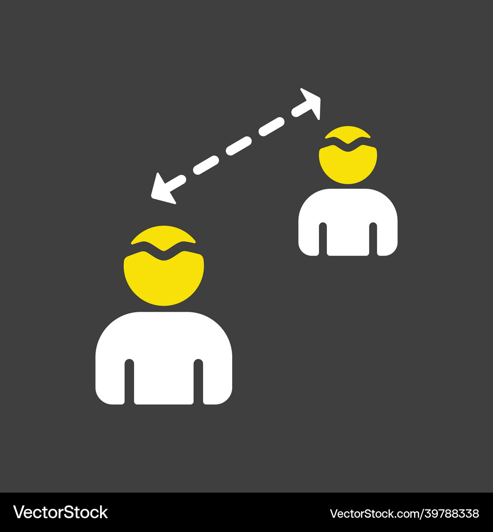 Social distancing glyph icon quarantine measures Vector Image