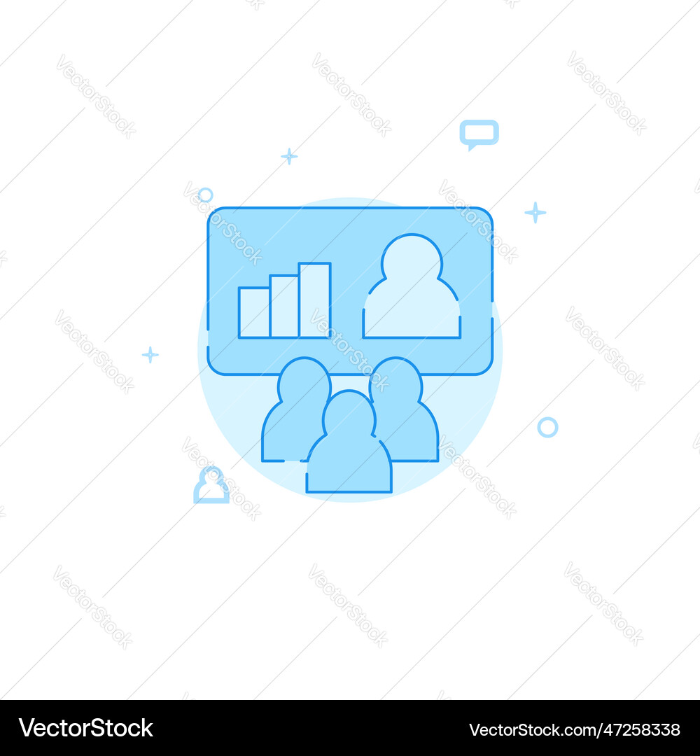 Video conference flat icon filled line style blue Vector Image